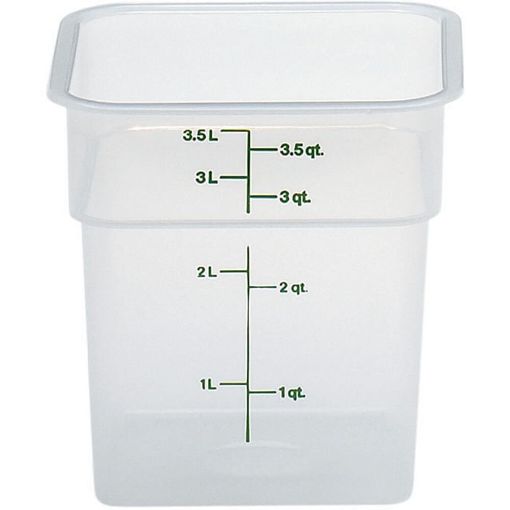 Cambro 4SFSPP190 Square Storage Container 4 Qt., Case of 6