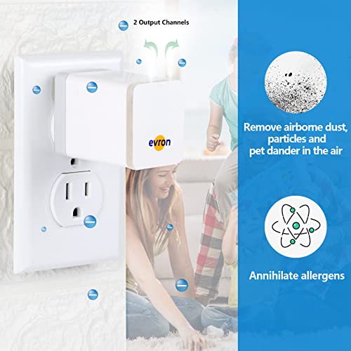 Evron Ionizers for Home,Negative Ion Plug In Folding Prongs Mobile Ionizer with Output up to 20 Million Negative Ions/Sec (Blue light 3 Pack)