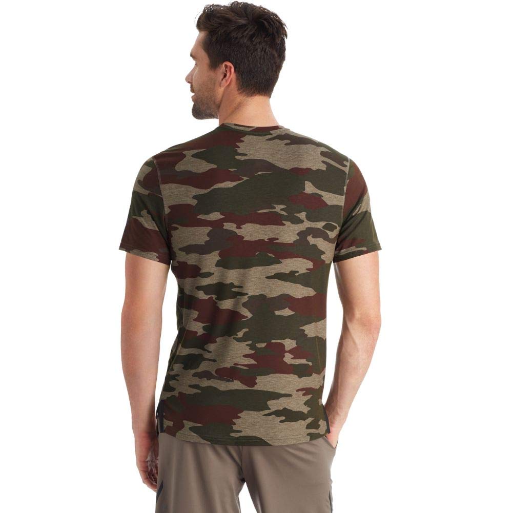 C9 Champion Men's Modern Training Tee, Excursion Camo/Dark Moss Green, L