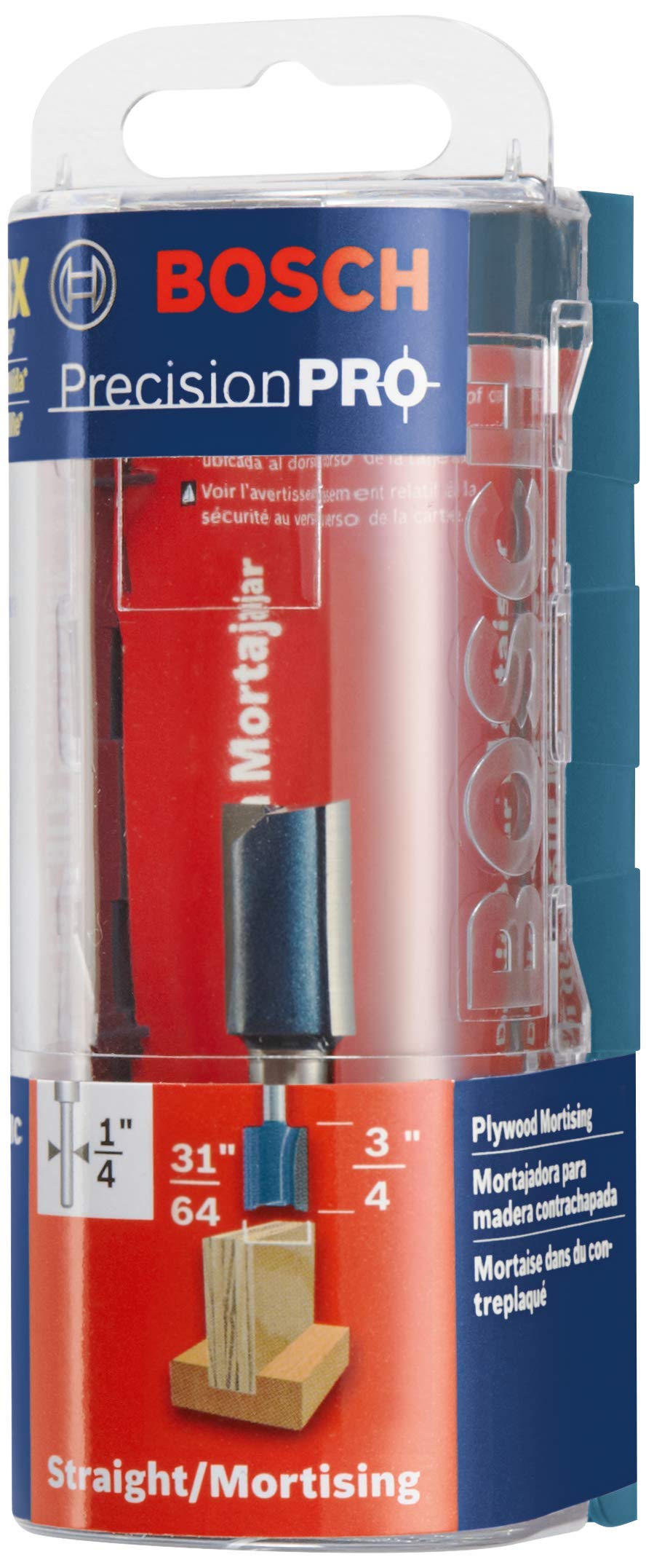 BOSCH 84601MC 31/64" x 3/4" Carbide-Tipped Plywood Mortising Router Bit