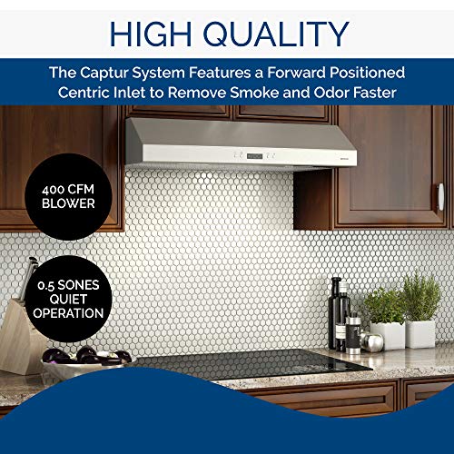 Broan-NuTone BCDJ142SS Glacier 42-inch Under-Cabinet 4-Way Convertible Range Hood with 3-Speed Exhaust Fan and Light, Stainless Steel