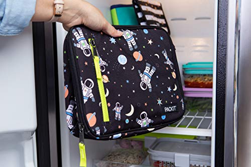 PackIt Freezable Classic Lunch Box, Spaceman, Built with EcoFreeze Technology, Collapsible, Reusable, Zip Closure With Zip Front Pocket and Buckle Handle, Perfect for Healthy Lunches