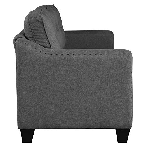 ERYE 3 Pieses Mid-Century Modern Sofa Sets Linen Fabric Tufted Back Sofa&Couch Include 3 Seaters Couch, Loveseat and Armchair with Rivets Rivets for Home Apartment Office Living Room Sets