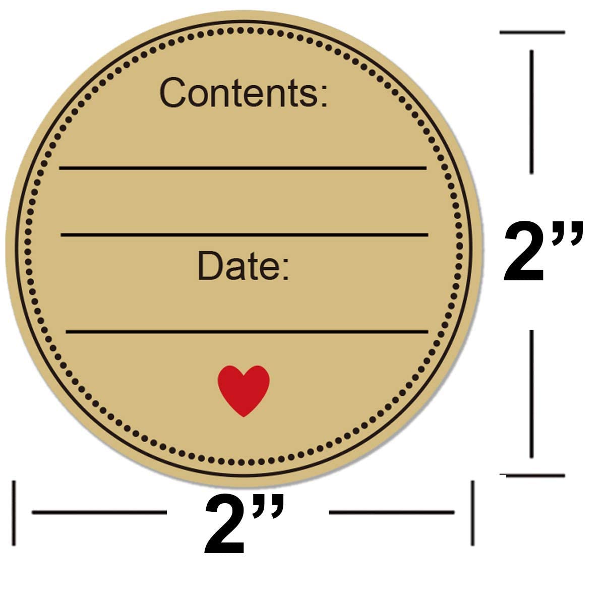 Canning Jar Stickers 2'' Kraft Round Shape Spice Labels for Jar Lids - Natural Brown Kraft Stickers for Canning Labels 500 Pcs Mason Jar Labels for Jar,Bottle Seal,Store Owners,Crafts, Oganizing,Gift