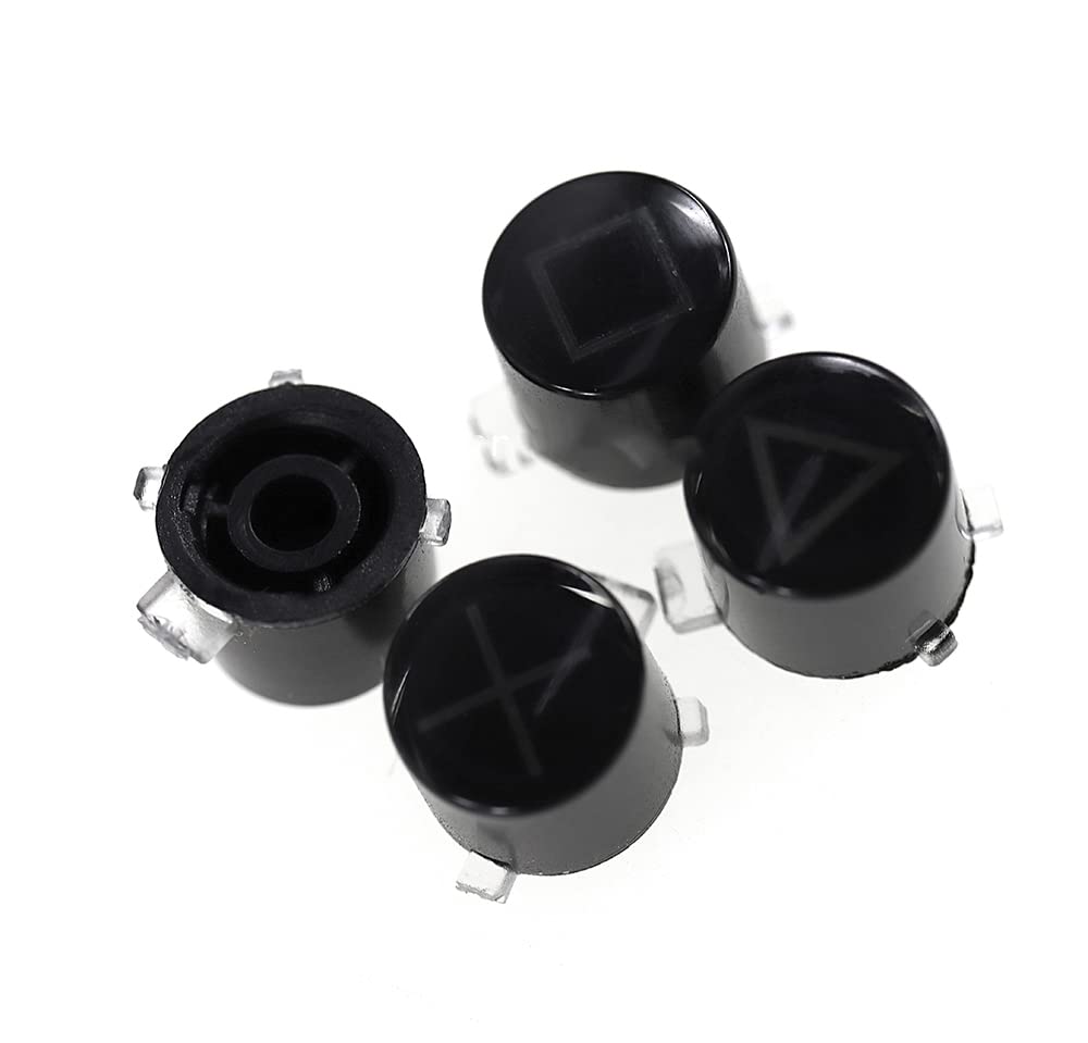 Crystal Key Button D-pad Key ABXY Function Buttons for PS5 Controller Driection Buttons Replacement Black