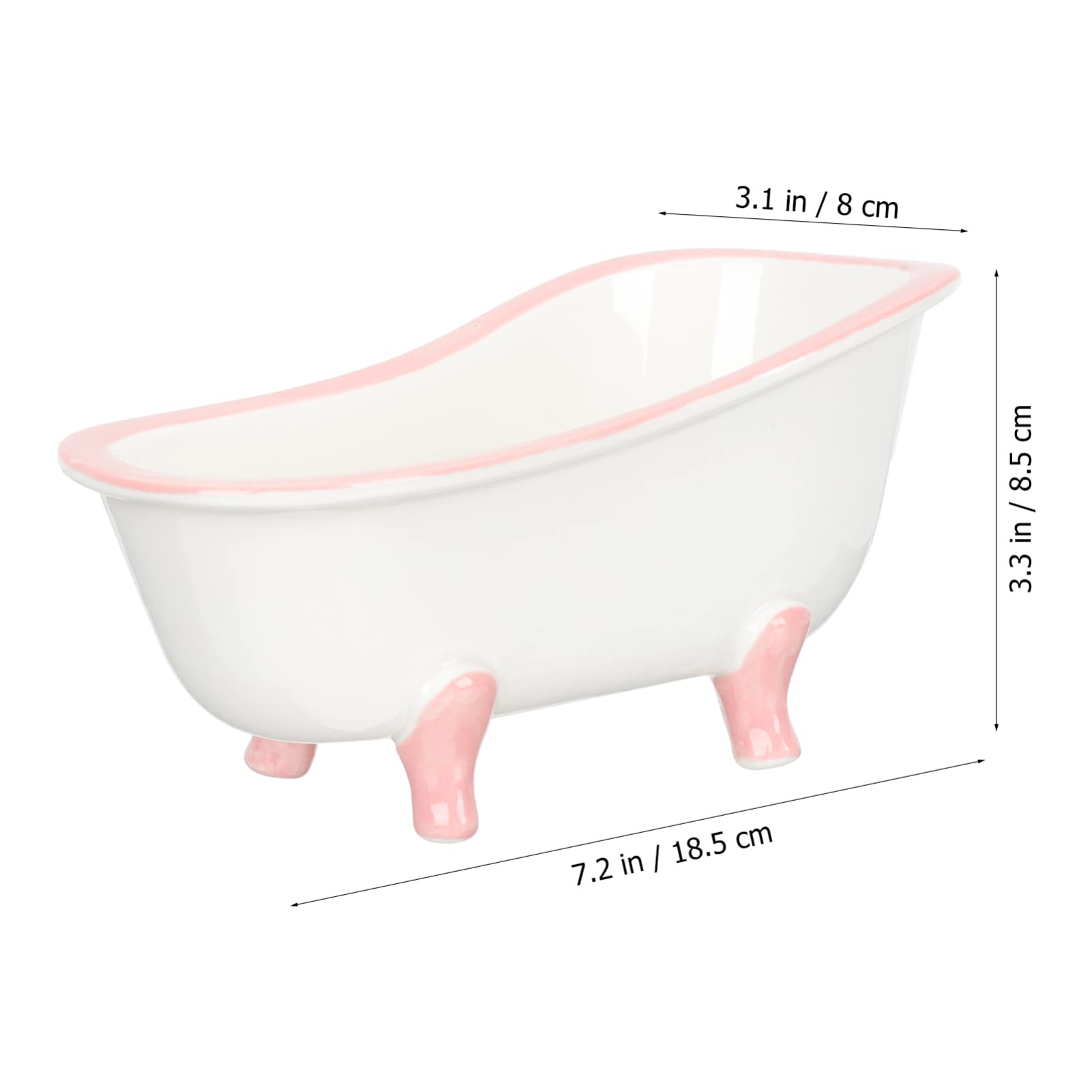 Ceramic Bathtub Bowl Cocktail Cup: Novelty Bathtub Wine Glasses Cocktail Sorbet Smoothie Cold Drink Cup Container for Home Bar Party Gift Pink