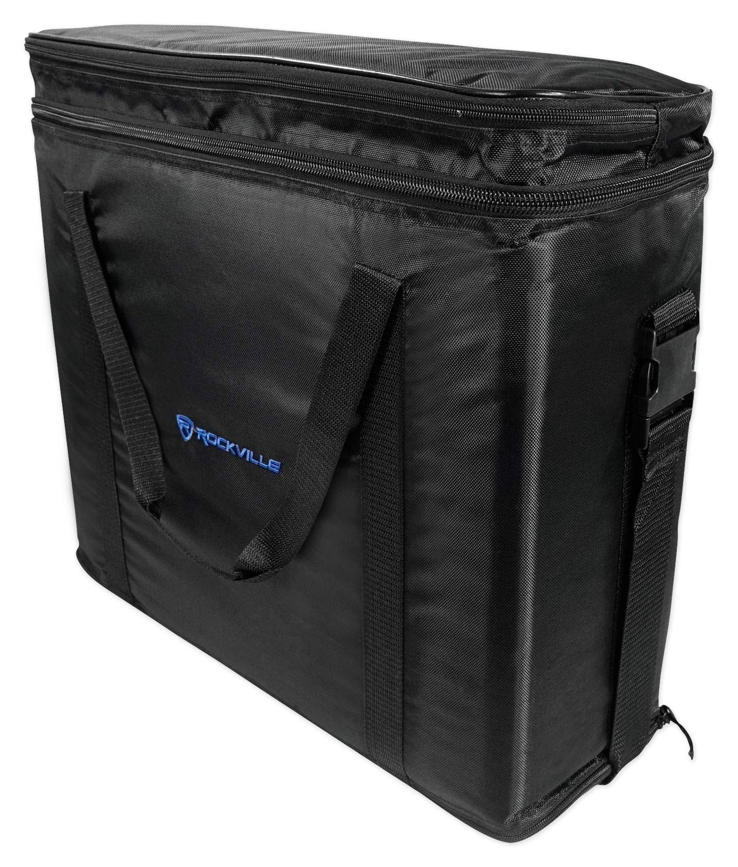 Rockville 3U Rack Bag Double-Sided Case with 16" Depth + Shoulder Strap (RRB35) Black