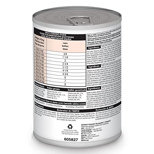 Hill's Science Diet Perfect Digestion, Adult 1-6, Digestive Support, Wet Dog Food, Chicken, Vegetable & Rice Stew, 12.5 oz Can, Case of 12