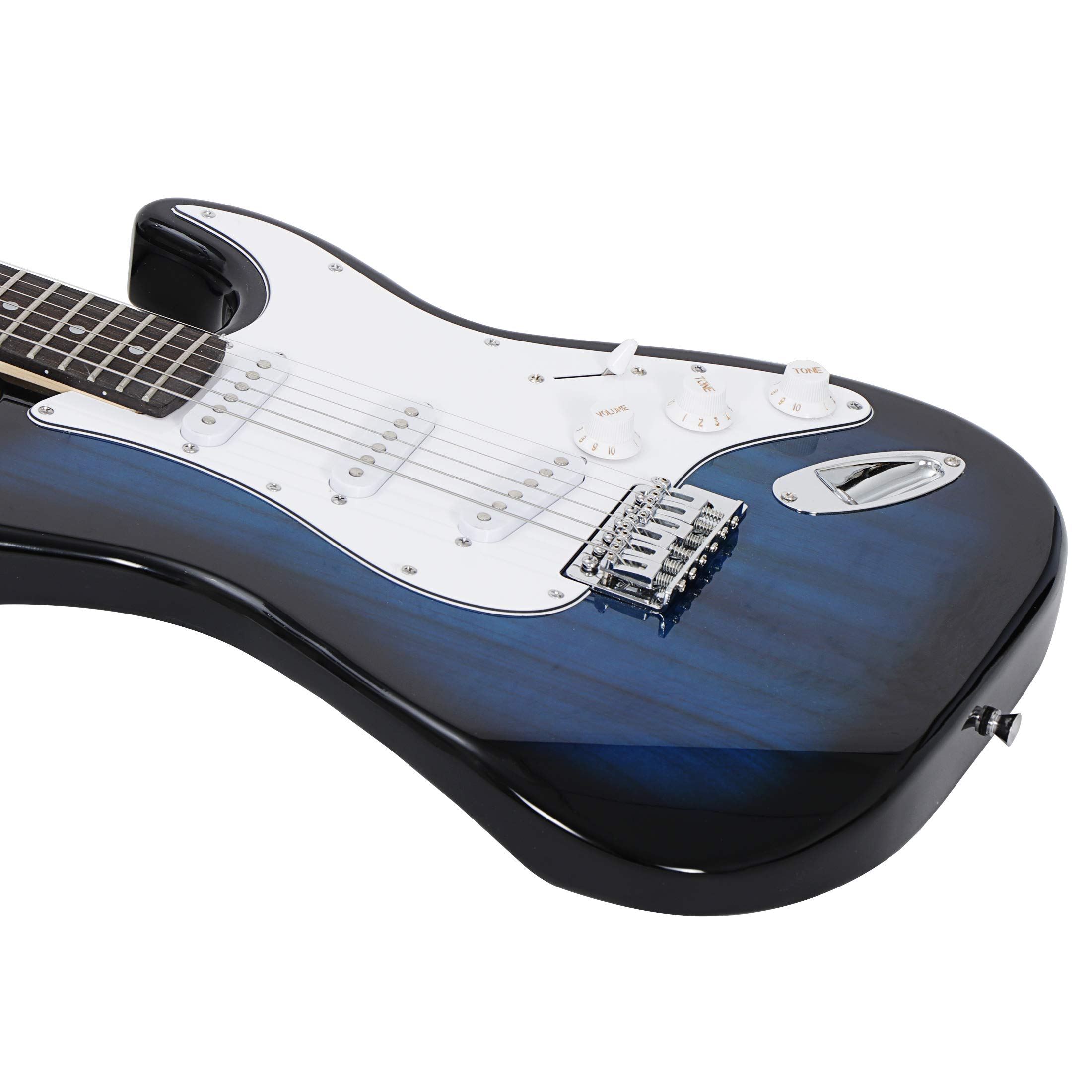 ZENY 39" Full Size Electric Guitar with Amp, Case and Accessories Pack Beginner Starter Package, Blue Ideal Christmas Thanksgiving Holiday Gift