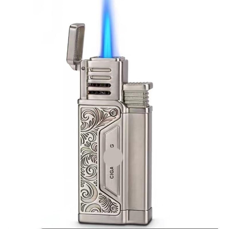 Butane Lighter with Windproof Flame, Easy to Carry and Reusable, Suitable and Daily Necessities for Boyfriends, Girlfriends, Fathers. (Color : C3)