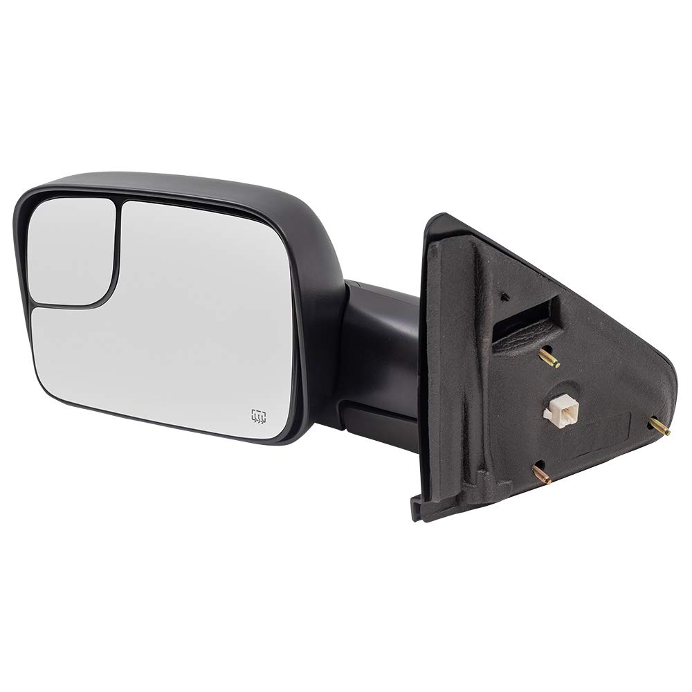Brock Replacement Drivers Power Trailer Tow Side View Mirror Heated 7x10 Flip-Up Compatible with 2002-2008 Ram 1500 Pickup Truck 55077445AO