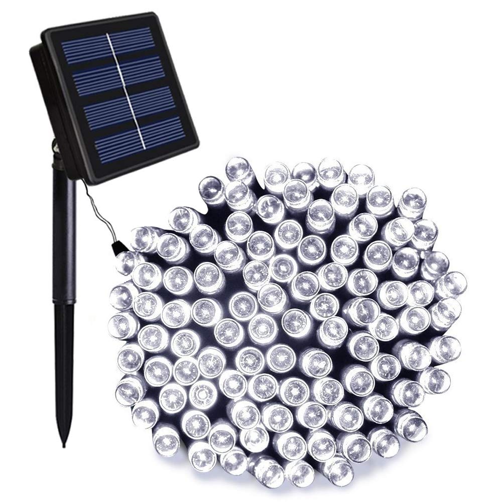 ORA LED Solar Powered String Lights, 100 LEDâs, 55 ft, Waterproof, Dusk/Dawn Sensor, Perfect for Holiday, Christmas, Indoors, Outdoors, Home, Garden, Lawn, Patio, Decorative Landscape