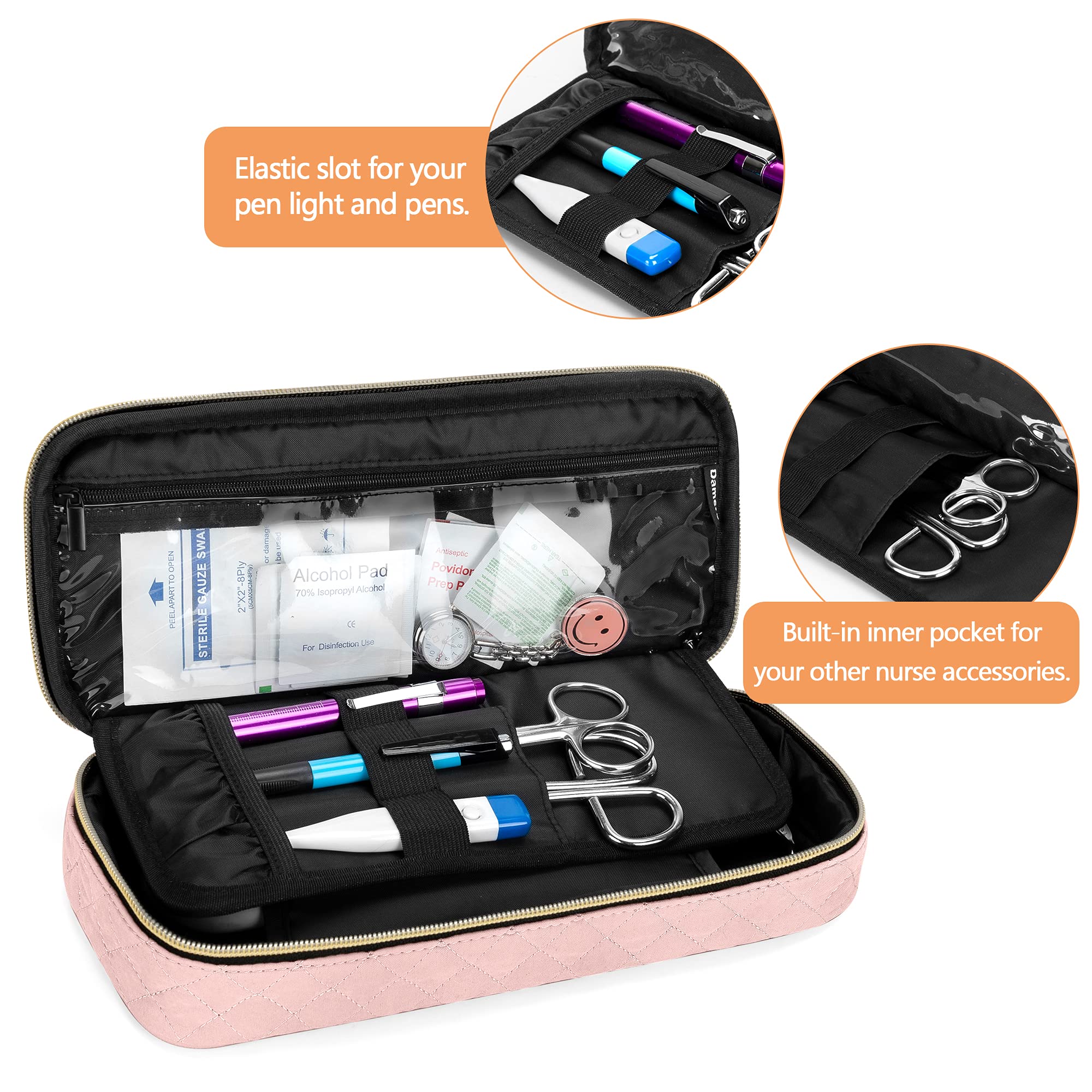 Damero Nurse Bag with Protective Stethoscope Case, Nurse Tote Bag with Stethoscope Carrying Case for Home Health Care, School, Work