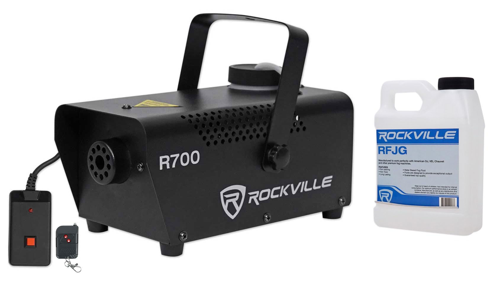 Rockville R700 Fog/Smoke Machine w/Remote + Fluid Quick Heatup + Carry Bag