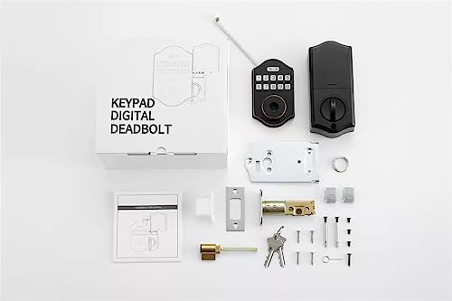 Fingerprint Door Lock - Keyless Entry Door Lock with Keypad - Electronic Deadbolt Keyed Entry - Front Door Lock - Combination Door Lock - Easy Installation - Satin Nickel (Handle Style)