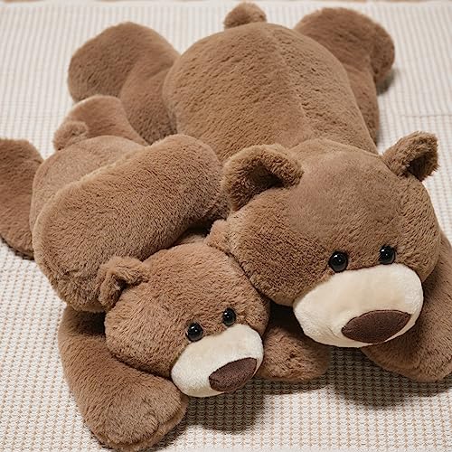 CSVBTRF 3.5 lbs 23" Bear Weighted Stuffed Animal - Hugging Pillow for Kids, Brown Plush Toy(Brown, 23")