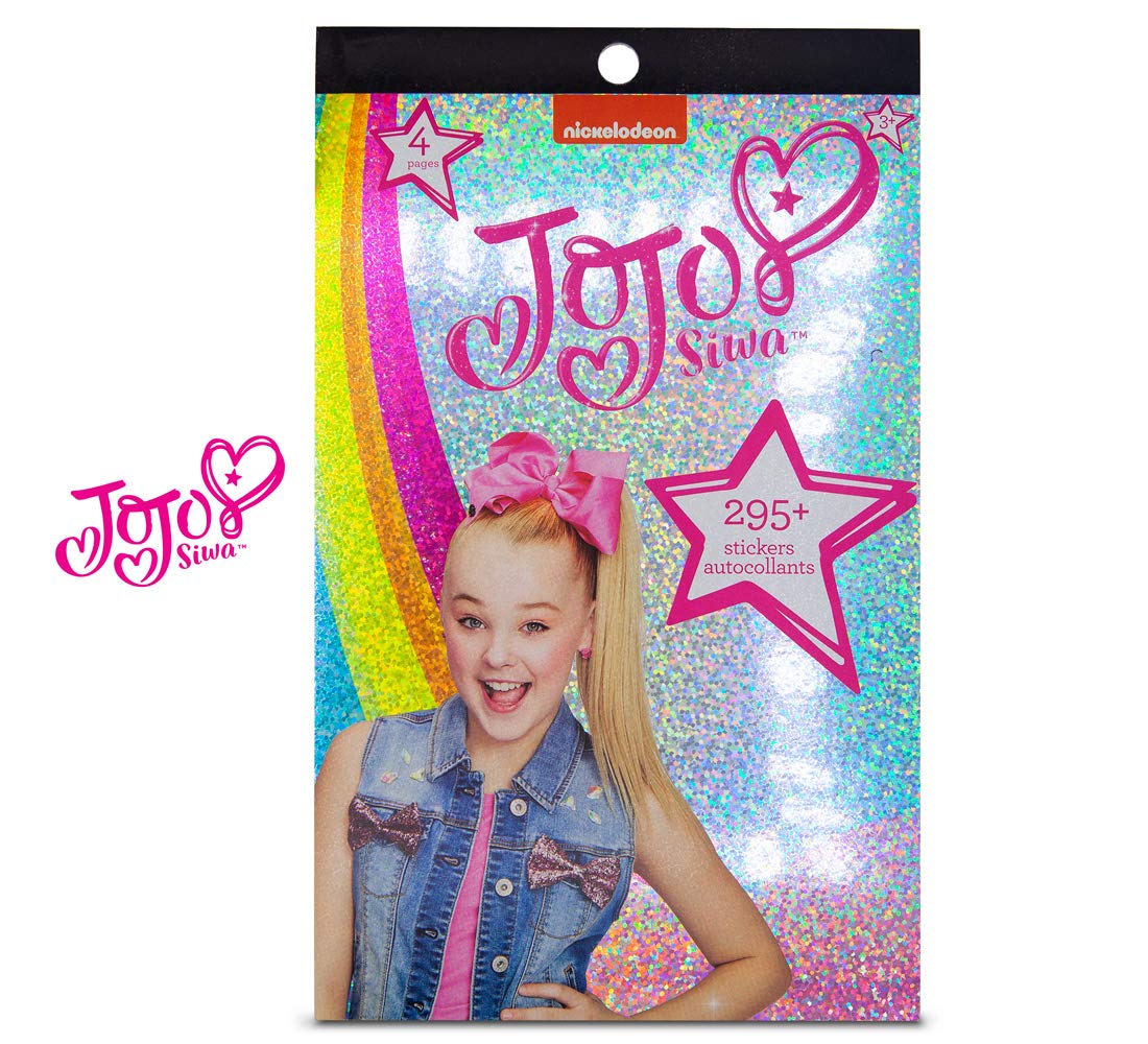Jojo Siwa 4 Sheet Foil Cover Sticker Pad, Decorative, Collectible 200+ Stickers for Scrapbooking, Party Favors, Goodie Bags, Wall Decor for Toddlers, Kids, Children, Girls Toys Games Arts & Crafts