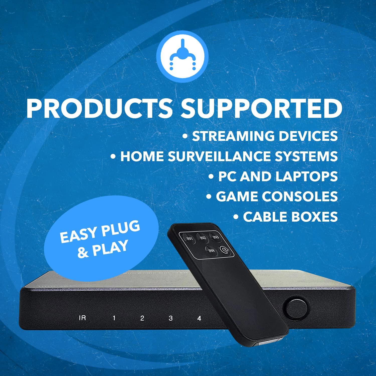 OREI Ultra HD HDMI 4 x 1 Switcher 18G Audio Extractor IR Remote - Supports Upto 4K @ 60Hz - (4 Input, 1 Output) Switch, Hub, Port for Cable, HD TV, Laptop, MacBook & More (UHD-401)