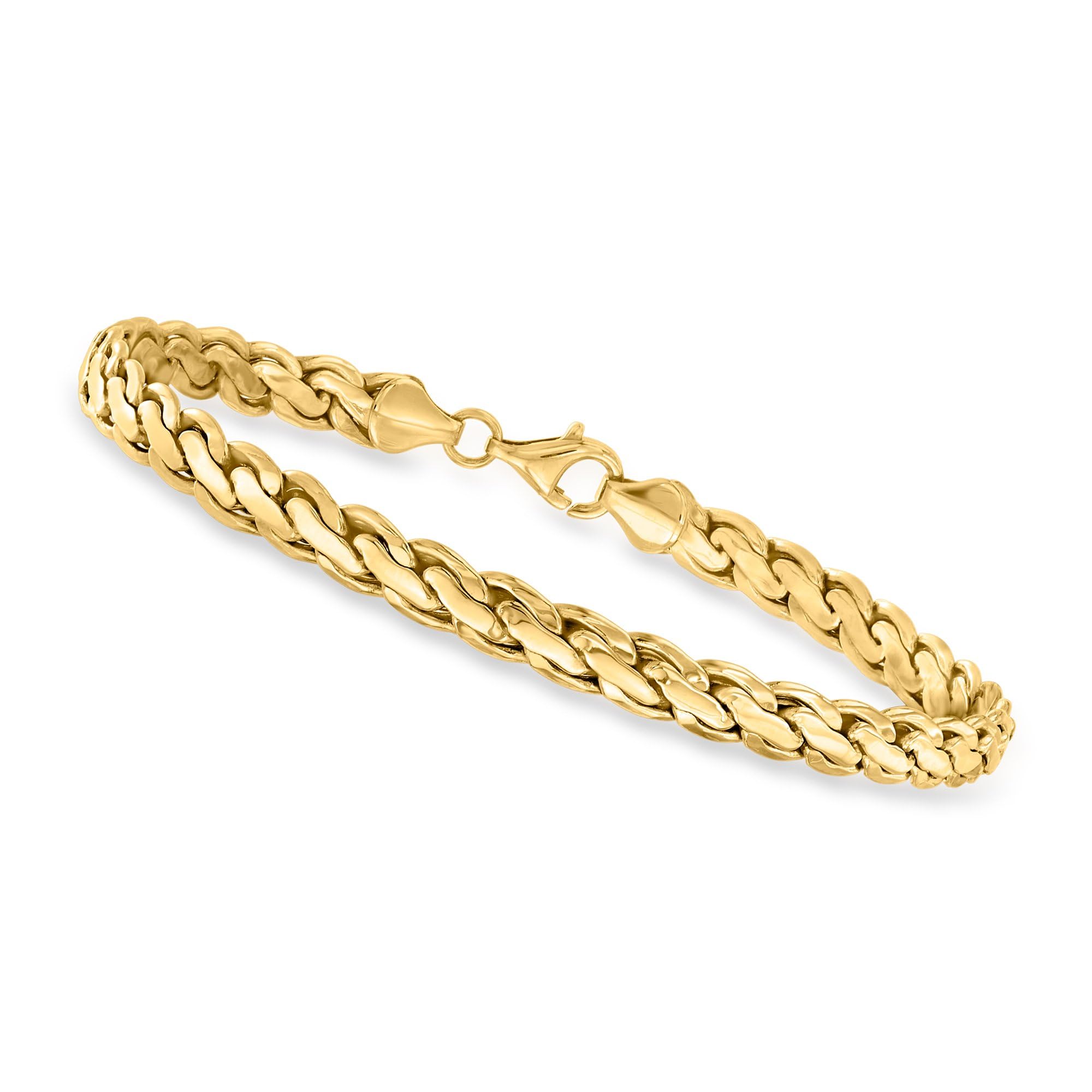 Canaria 10kt Yellow Gold Curved-Link Bracelet. 8 inches
