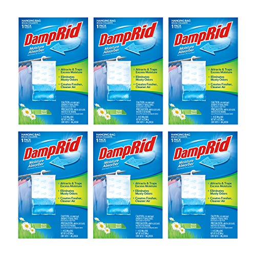 DampRid FG80 Hanging Moisture Absorber Fresh Scent, 6 Count