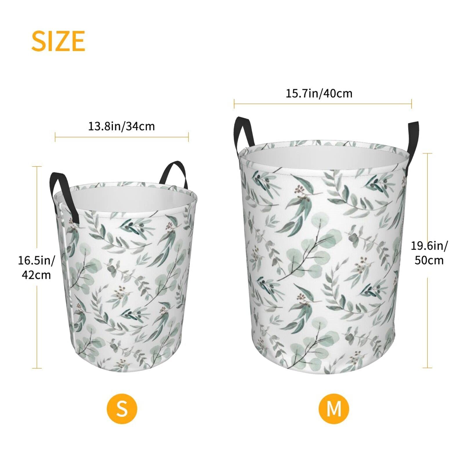 Laundry Basket Eucalyptus Collapsible Laundry Hamper Lightweight Storage Bin for Bedroom Bathroom Toys Organizer Nursery Medium