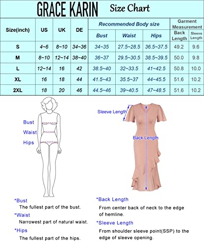 GRACE KARIN Wedding Guest Dresses for Women Summer Spring Dresses for Women 2023 Pink L