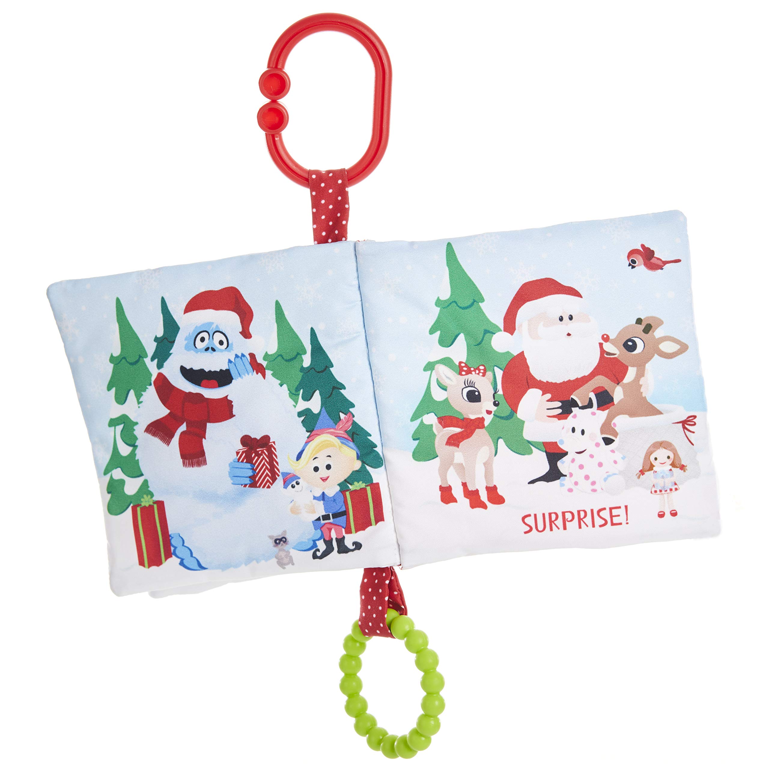 KIDS PREFERRED Rudolph The Red-Nosed Reindeer Set with Stuffed Animal, Plush Rattle, & Crinkle Teether Activity Soft Book, Christmas Holiday Toy, Boys & Girls 0 and up
