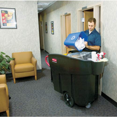 Rubbermaid Commercial Executive Series Mega Brute Waste Collection Cart, 120-Gallon, Black (9W7300BLA)