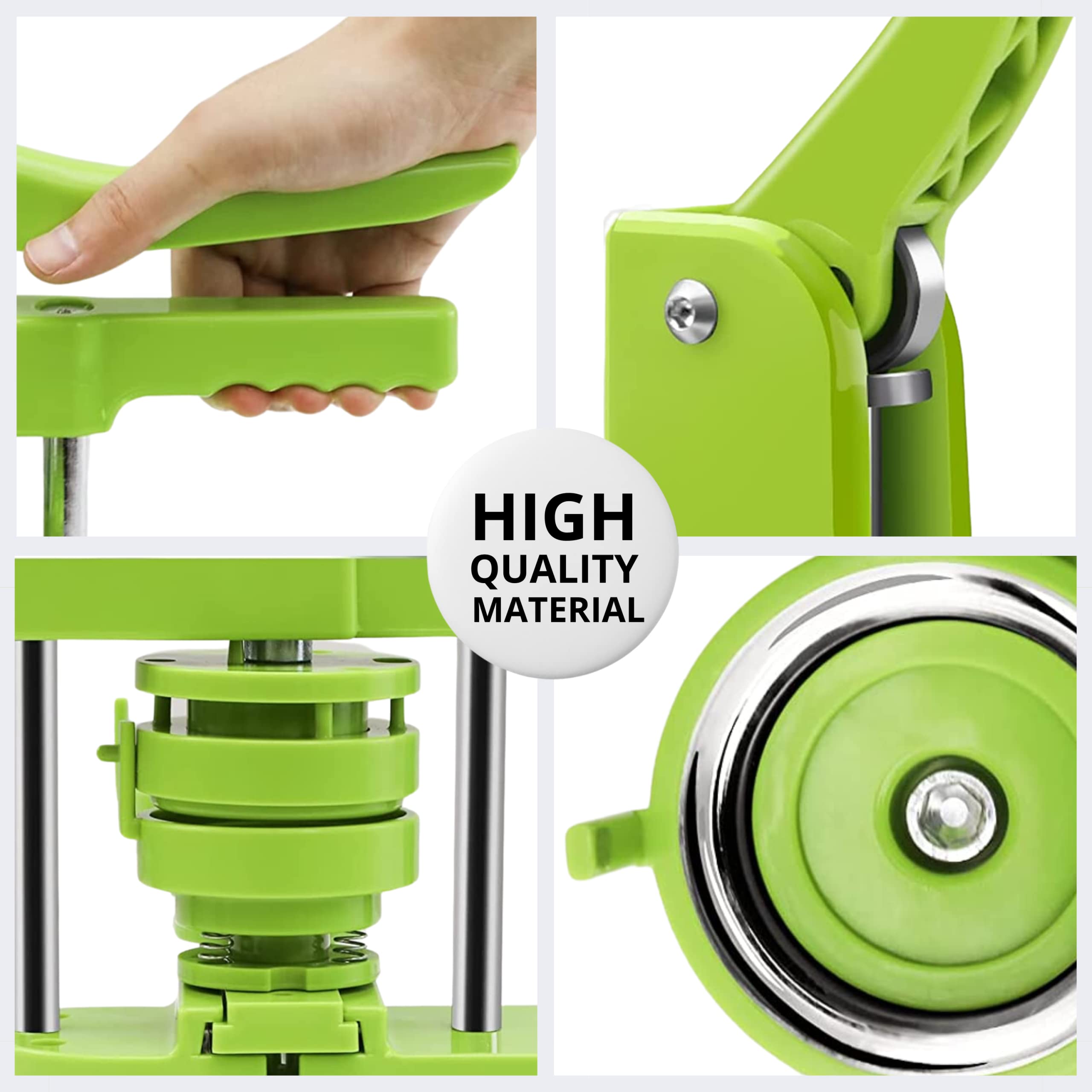 Button Maker Machine for DIY Pins – Button Press Machine 2.25 Inch with 100PCS Button Parts Button Making Supplies Pins Making Kit Button Machine Badge Maker Machine Anti-Jamming Pin Press