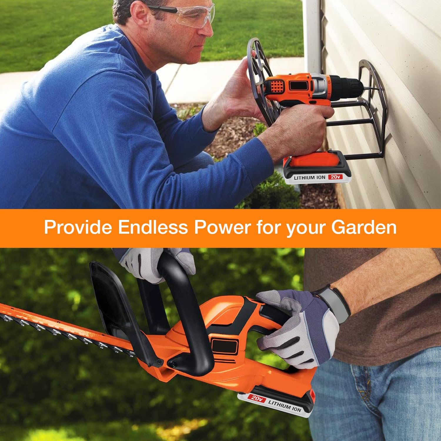 FirstPower 3.6Ah LBXR20 Battery - Repalce for Black and Decker 20v Lithium Battery, Compatible with LBXR20 LB20 LBX20 LBX4020 LB2X4020 Tools (2 Packs)