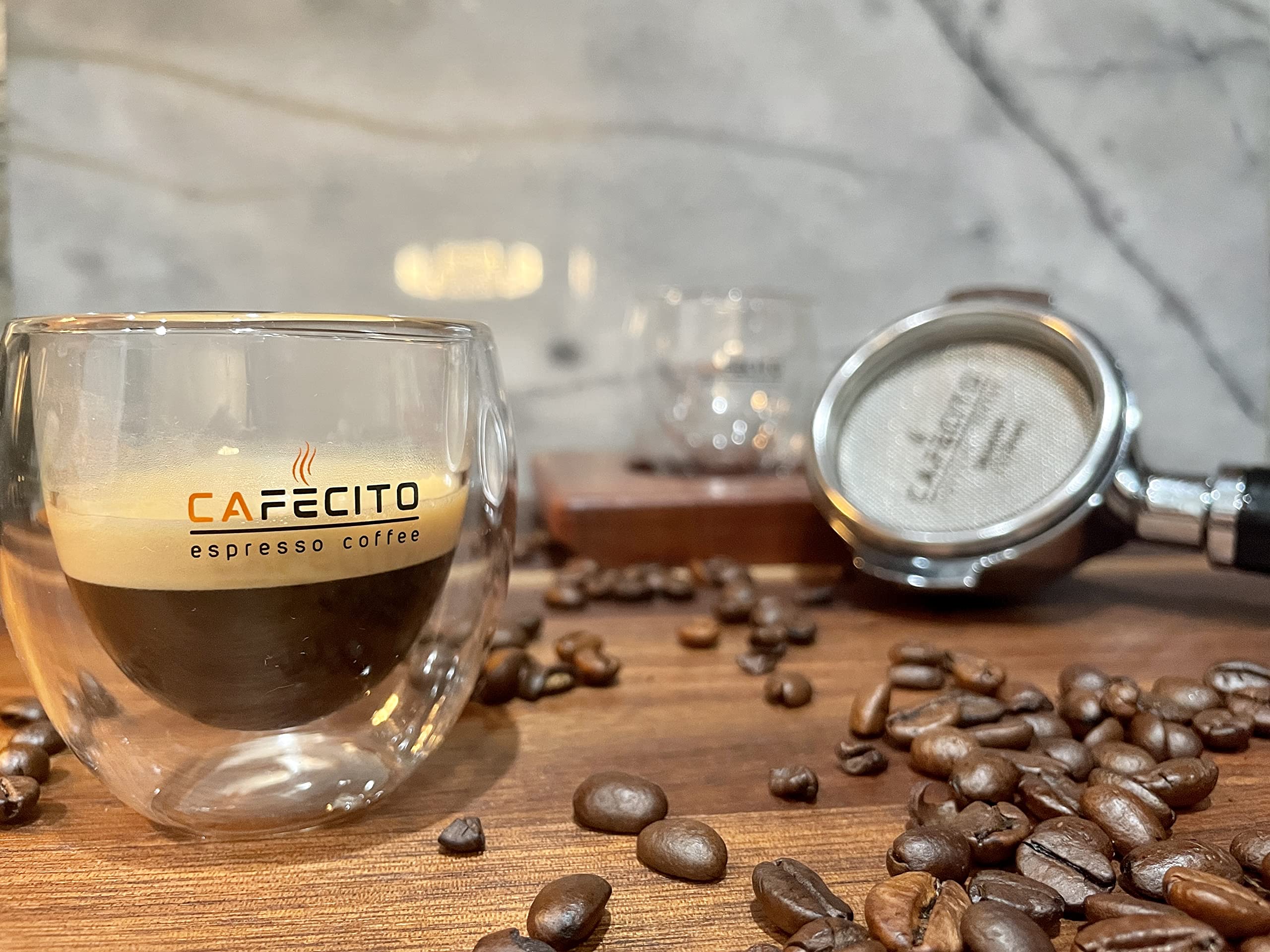 Cafecito Espresso Coffee Cafecito Double Wall Espresso Glass Cups | 80ml Espresso Shot Glass Cups Set of 2 Shot Cups Set