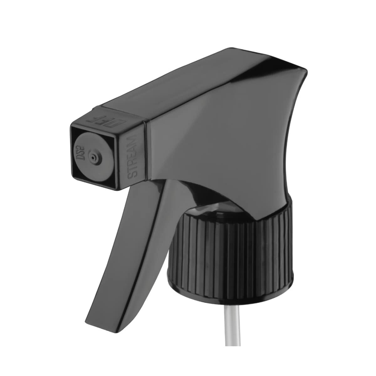 DOMPEL Trigger Sprayers valves, color black, thread 28/410, made with stainless steel springs and glass balls, with spray and stream Model 101D. (Spray heads only, bottles not included) (2)