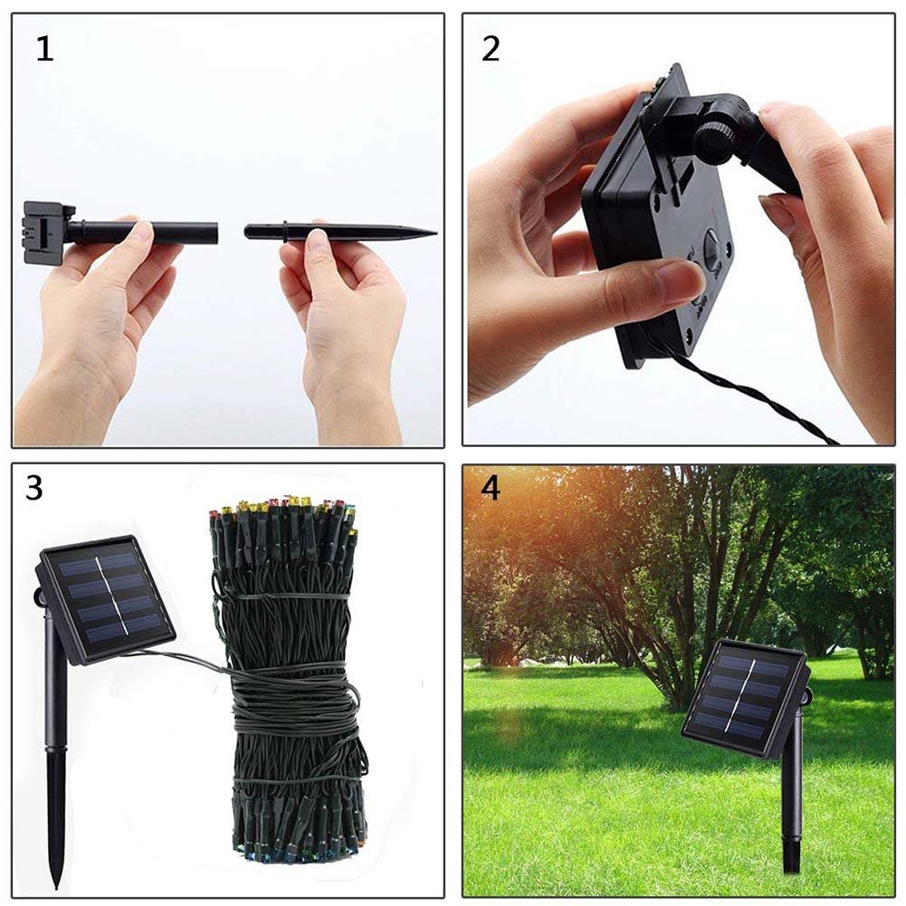 MAYSAK Solar String Lights Outdoor Waterproof 100LED 39.4ft Christmas Fairy Lights with 8 Modes Decoration Starry Light for Patio, Lawn, Landscape, Garden, Home, Wedding, Party, Xmas Tree