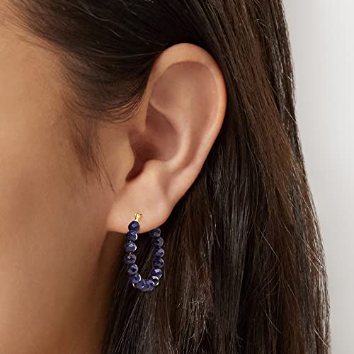 Canaria 6.25 ct. t.w. Sapphire Bead Hoop Earrings in 10kt Yellow Gold