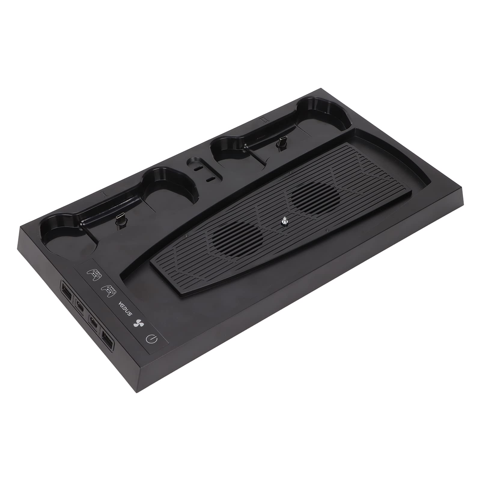Cuifati Game Console Cooling Fan Stand, Multifunction Cooling Stand for PS5 Cooling Stand with Dual Fast Charging Station
