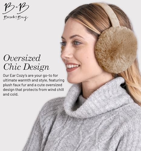 Brook + Bay Fleece Ear Muffs - Cozy & Foldable Earmuffs - Winter Ear Warmers for Women - Soft & Warm Ear Muffs for Women