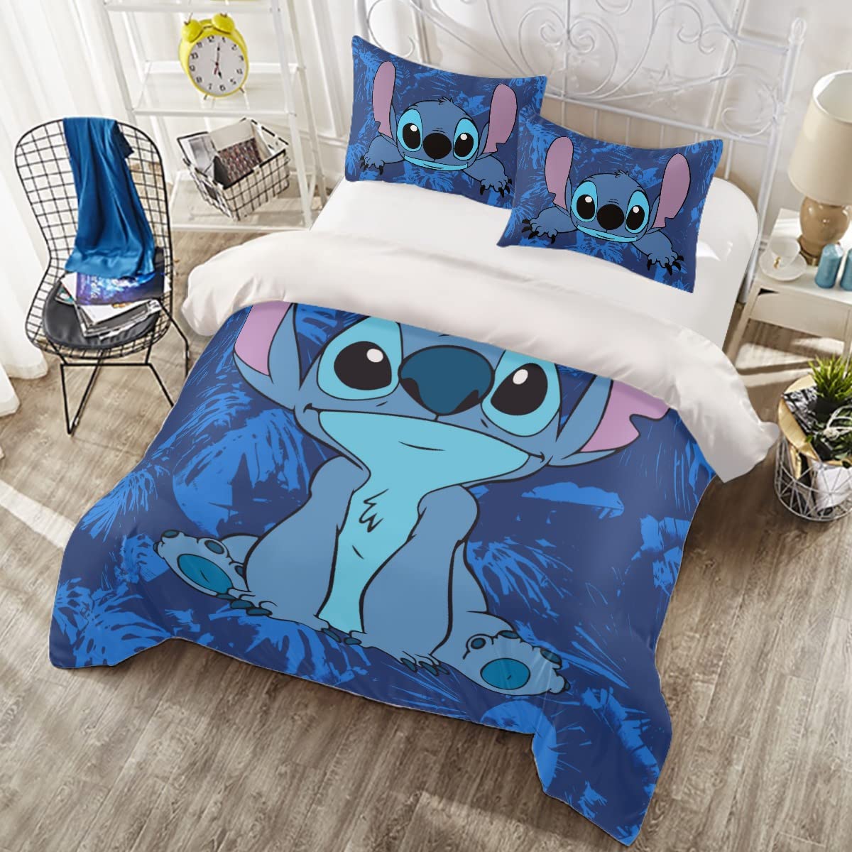 Dxoizyu Anime Bedding Sets Cute Cartoon Printed Duvet Cover Soft Bedroom Bed Decor Gifts for Boys Girls Teens Kids Children 3 Piece with 1 Duvet Cover and 2 Pillowcase Full Size