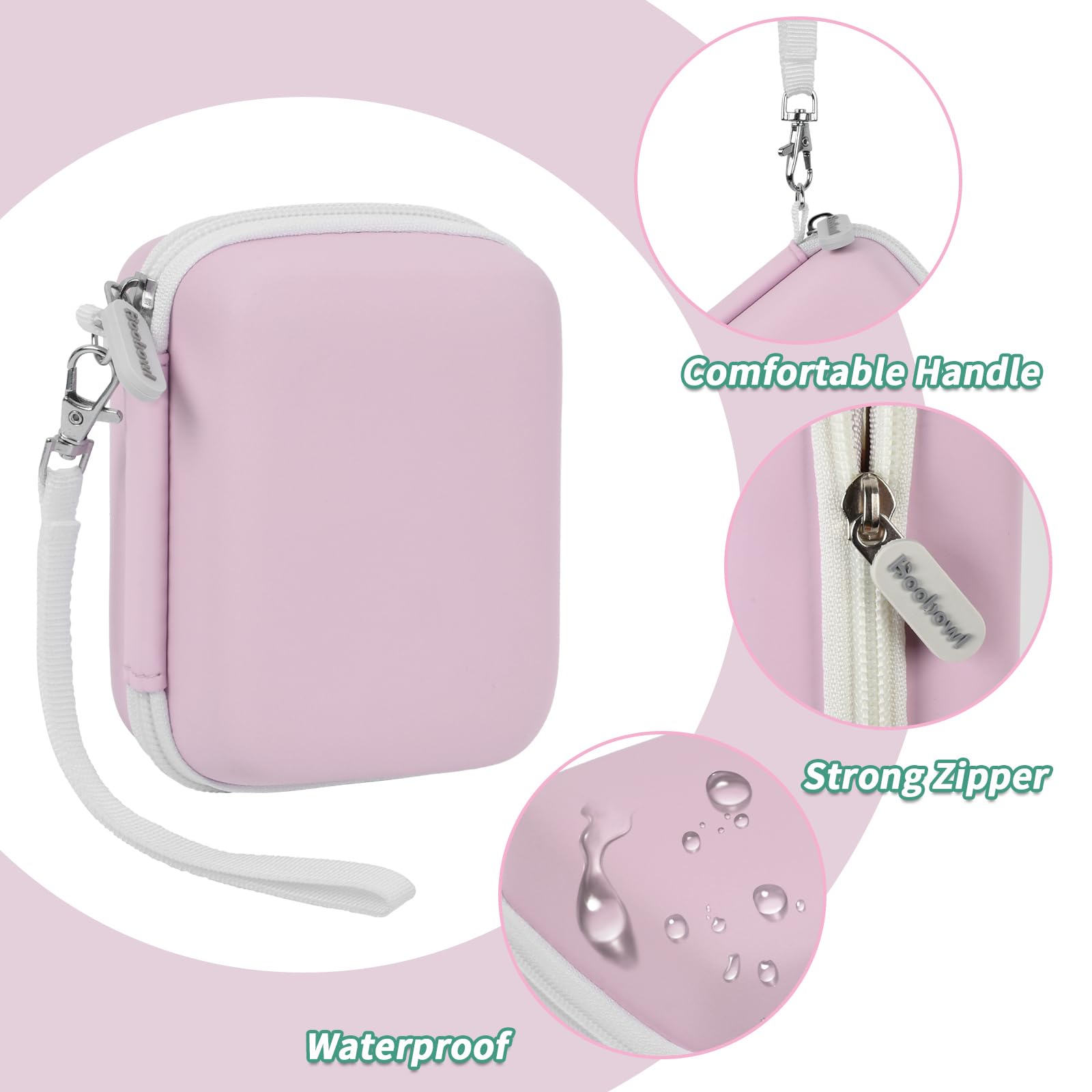 Boobowl Digital Camera Case Compatible with Yifecial/for EROOLU/for VAHOIALD/for Kaisoon/for Kodak Pixpro/for Canon PowerShot ELPH 180 190/ for Sony DSCW800 DSCW830 Kids Cameras (Pink)