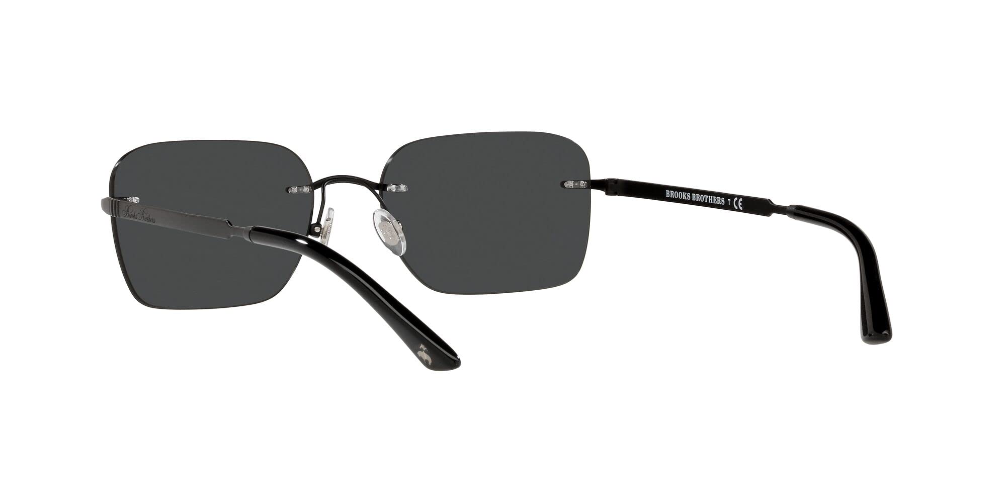 Brooks Brothers Men's BB4058 Rectangular Sunglasses, Matte Black/Solid Grey, 56 mm