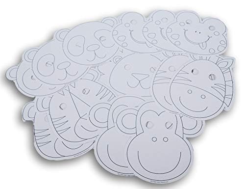 Playside Creations 10 Animal Masks Bulk - Pig, Horse, Cow, Sheep, Goat - Party Favors - 10 Count