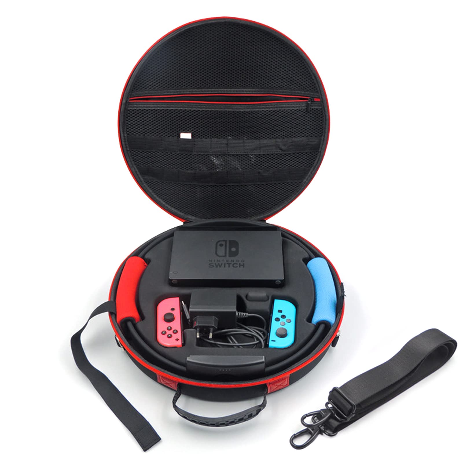 Carrying Case for Nintendo Switch Ring Fit Adventure Ring-Con Handbag,CLarge Shockproof Bag with 10 Game Cards for Switch Console, Pro Controller, Dock, AC Adapter, switch accessories…