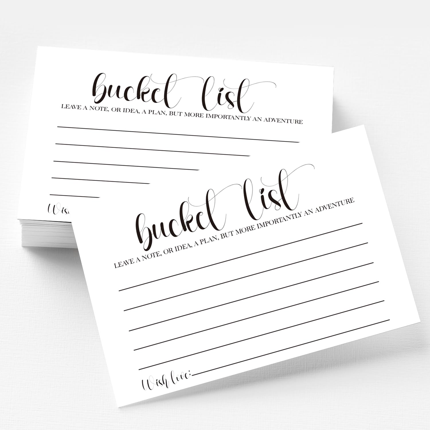 ETIKEDO 50 Bucket List Cards, Bucket List Suggestions Cards for Birthday Retirement Anniversary Party, Wedding, Bridal Shower Wedding Reception Activity, Adventurous Ideas Bucket List. 4" x 6"
