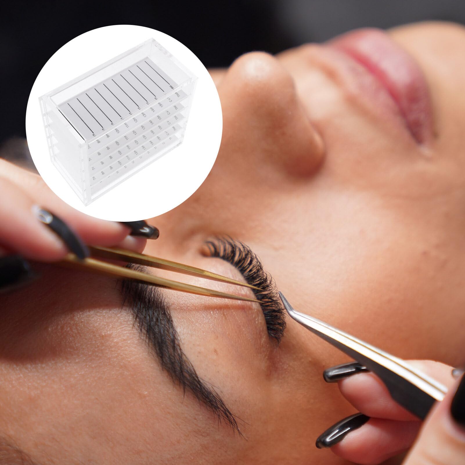 Cabilock 5 Box lash trays for lash extensions Eyelash curler portable Acrylic drawer false eyelash case artificial Organizer Storage eyelash container Storage Box household