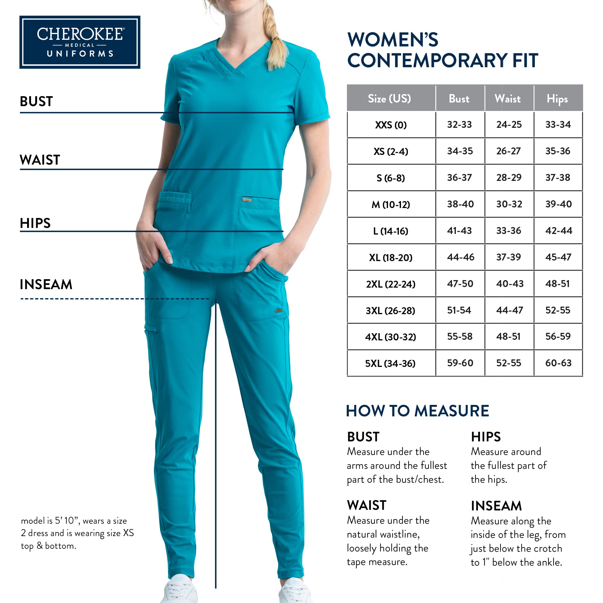 Cherokee iFlex Women's V-Neck Scrub Top, CKK817, Caribbean Blue, 3XL