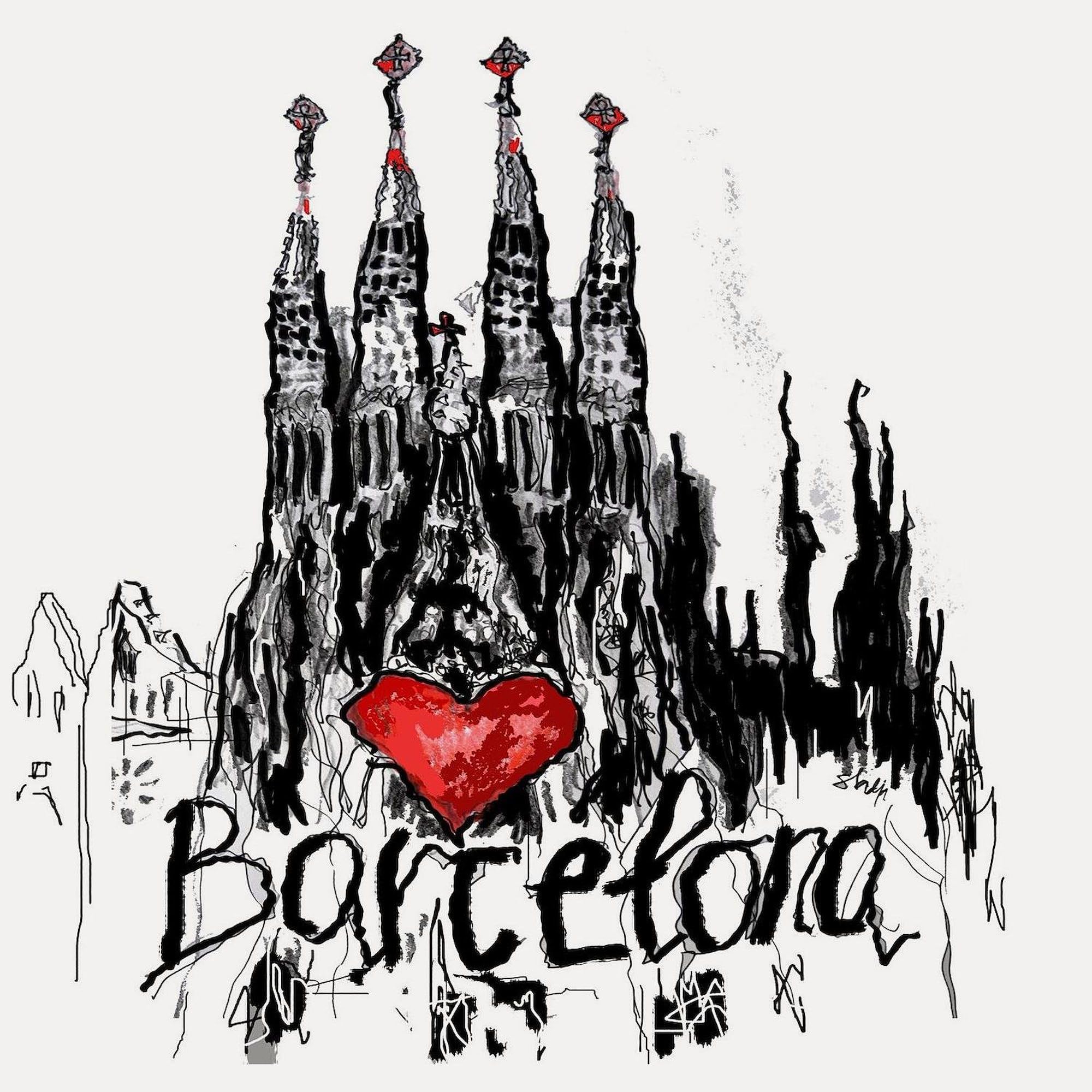 CafePress I Love Barcelona Unique and Funny Shot Glass