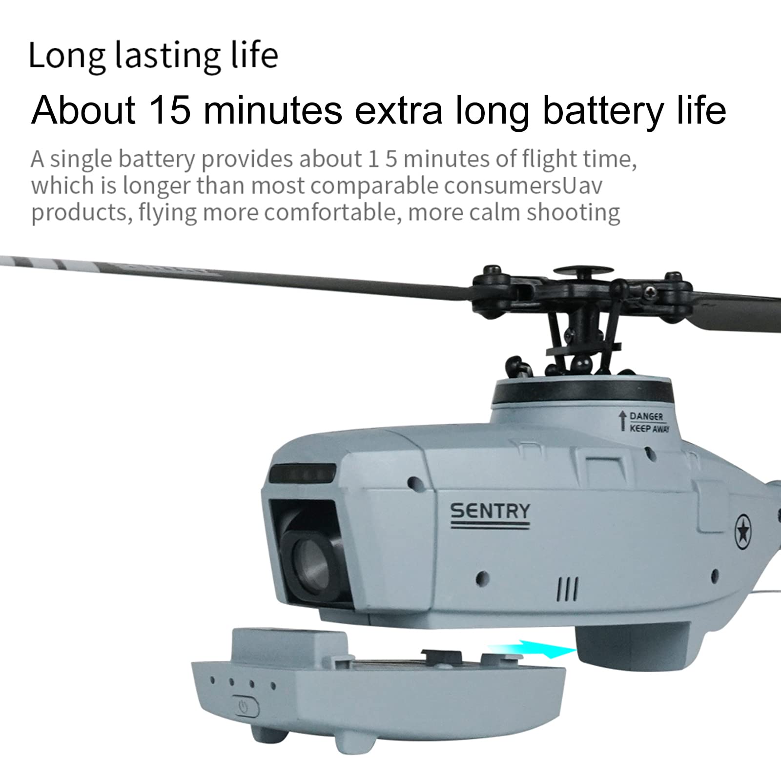 C127 2.4G Remote Control Helicopter with 720P Camera, RC ERA 4CH 6-Axis Gyro, Altitude Hold, Optical Flow Localization, Flybarless RTF Sentry Helicopter, for Kids and Beginners