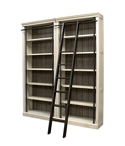 Martin Furniture Fully Assembled 8' Tall Bookcase Wall with Ladder Aged Chateau White (IMTE4094WKIT2PC)