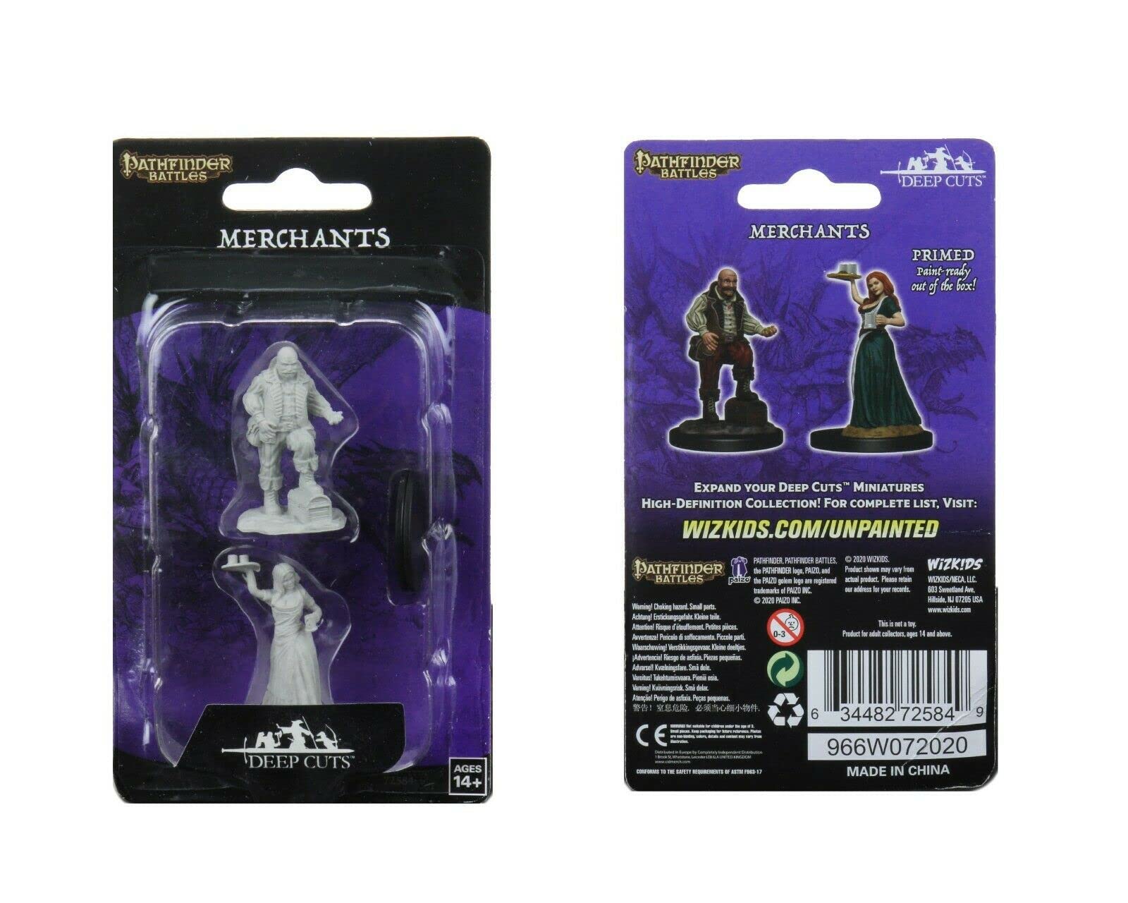 Pathfinder Deep Cuts Unpainted Miniatures: Wave 3: Merchants (Serving Girl/Merchant)