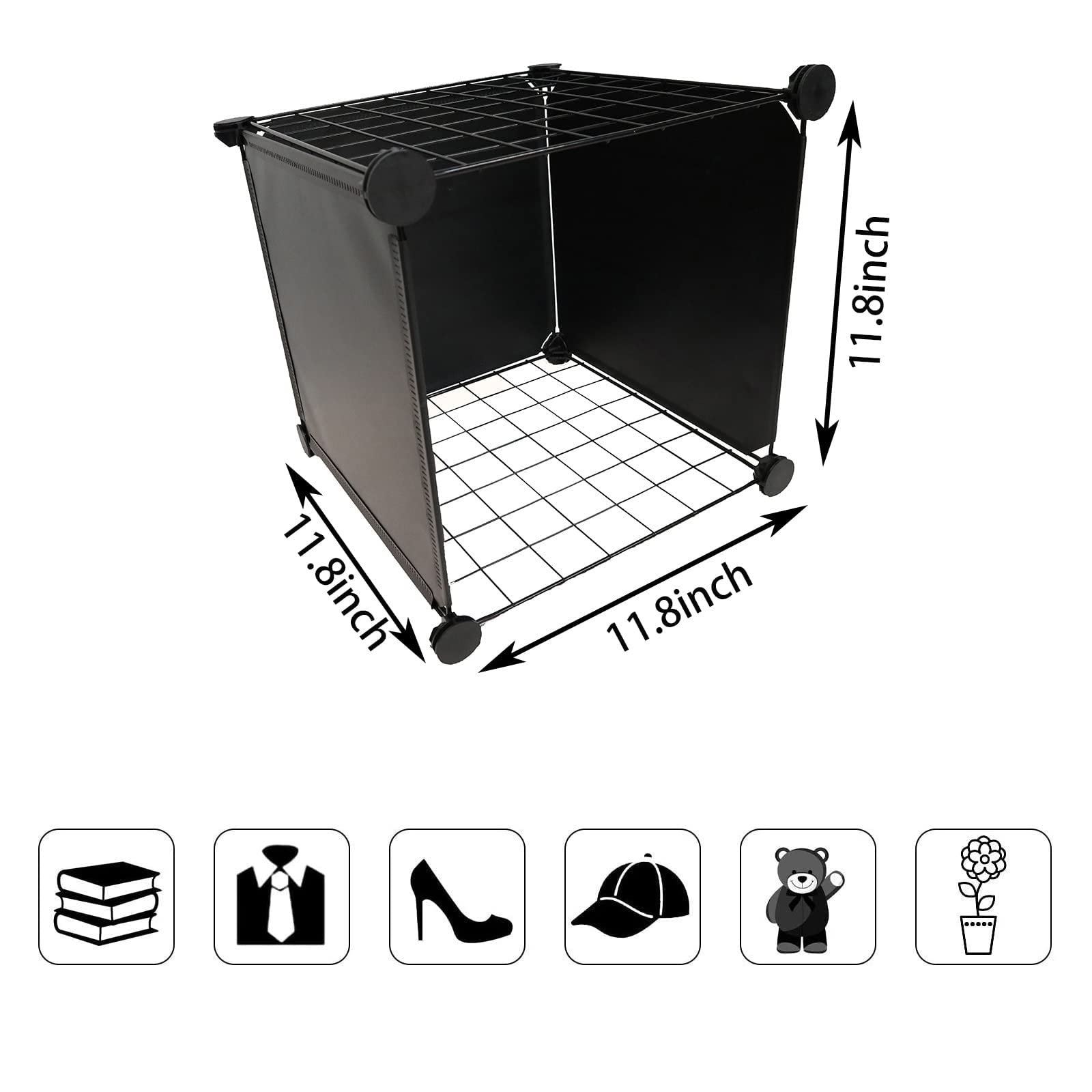 Upgraded 6 Cube Storage Organizer Shelf Storage Cubes Organizer Shelves with Hammer, DIY Shelf Organizer for Bedroom Study Children's Room