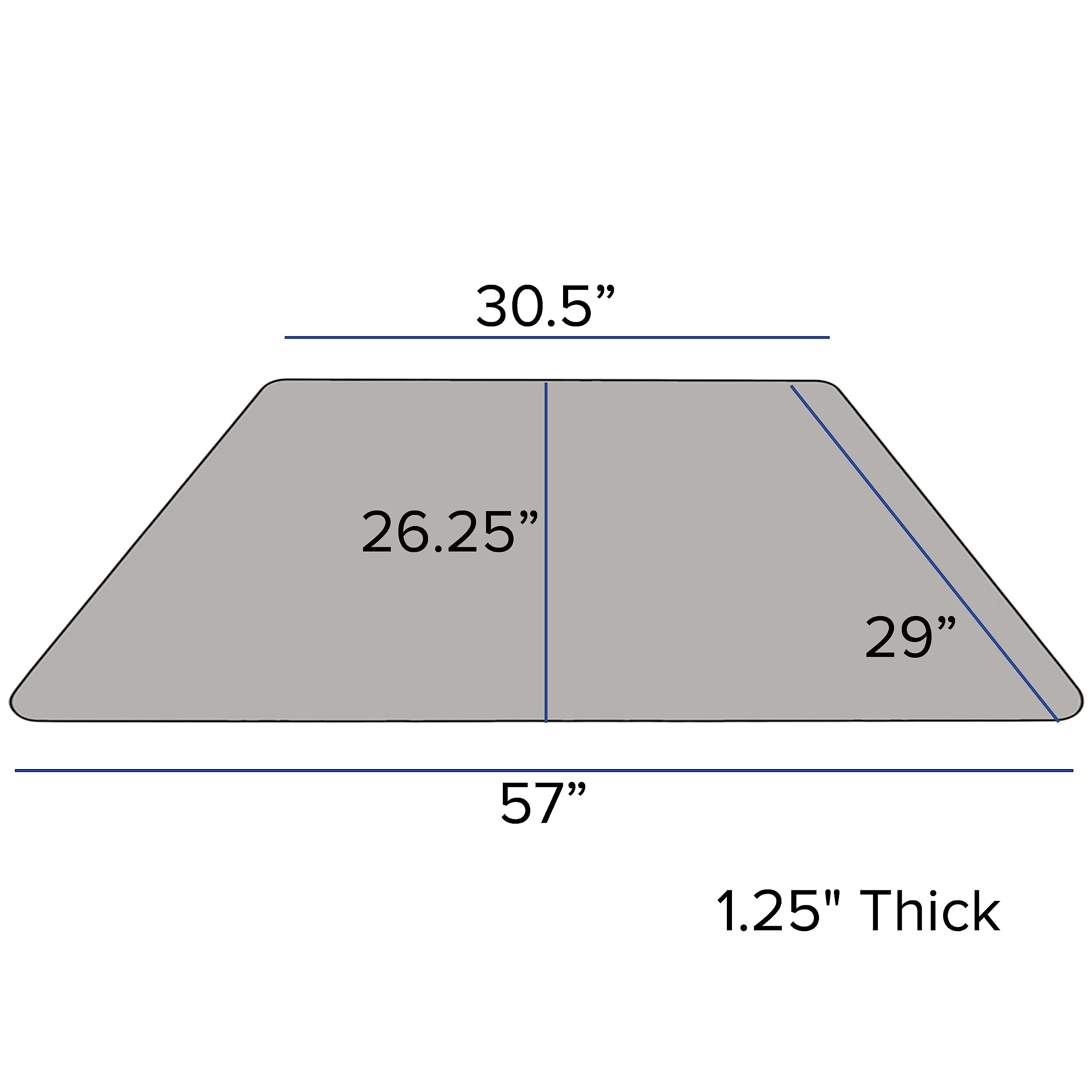 Flash Furniture Wren 29''W x 57''L Trapezoid Grey HP Laminate Activity Table - Standard Height Adjustable Legs